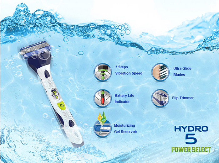 Schick Hydro 5 Power Select Shaving Razor Blade 1 Power Razor Total 7 ...