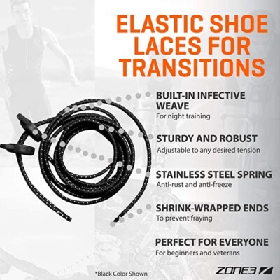 ZONE3 Elastic Shoe Laces for Fast Transitions heavy-duty elastic Cord ...