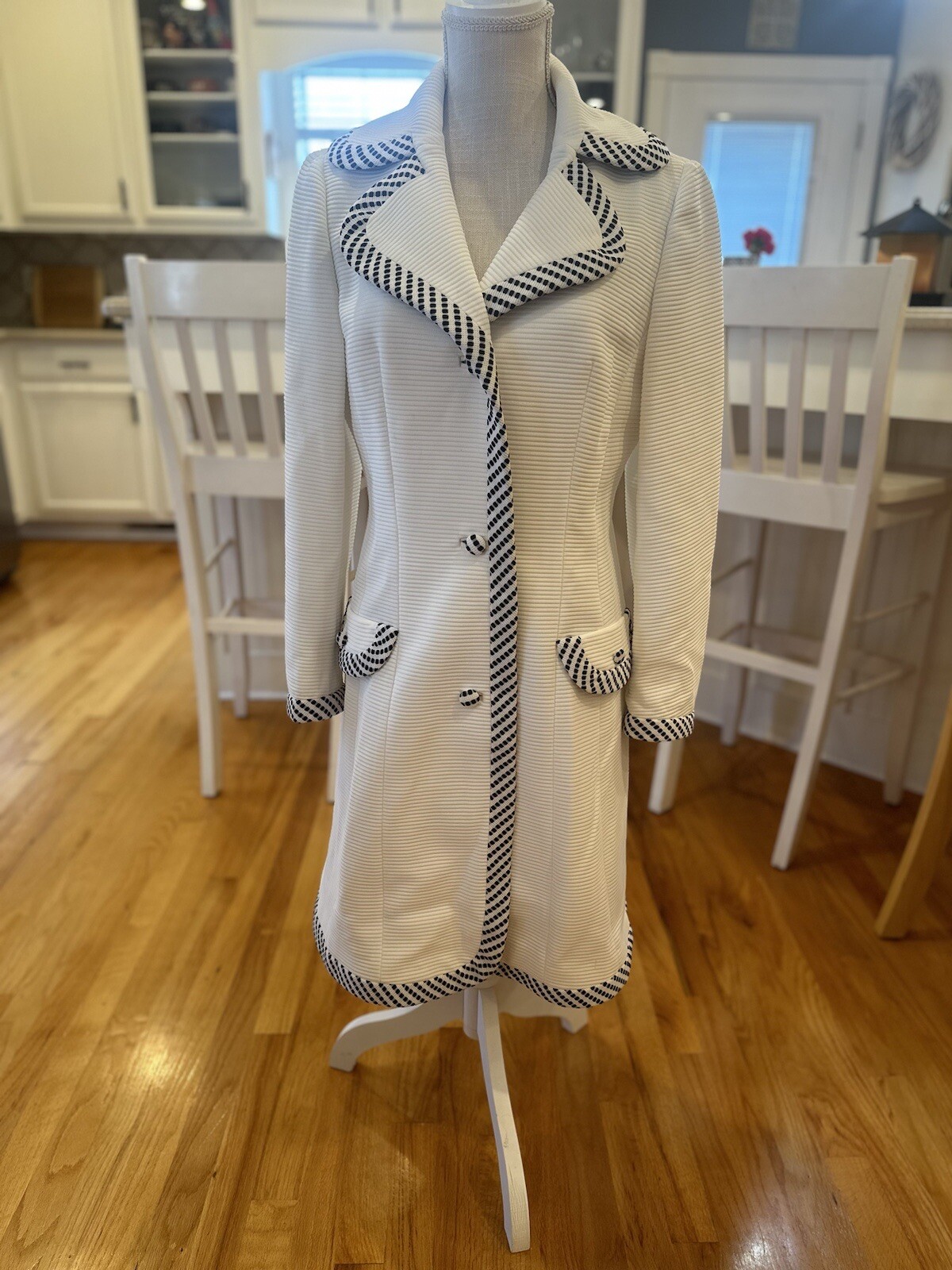 Lilli Ann Knit Vintage Black And White Ribbed Classic… - Gem