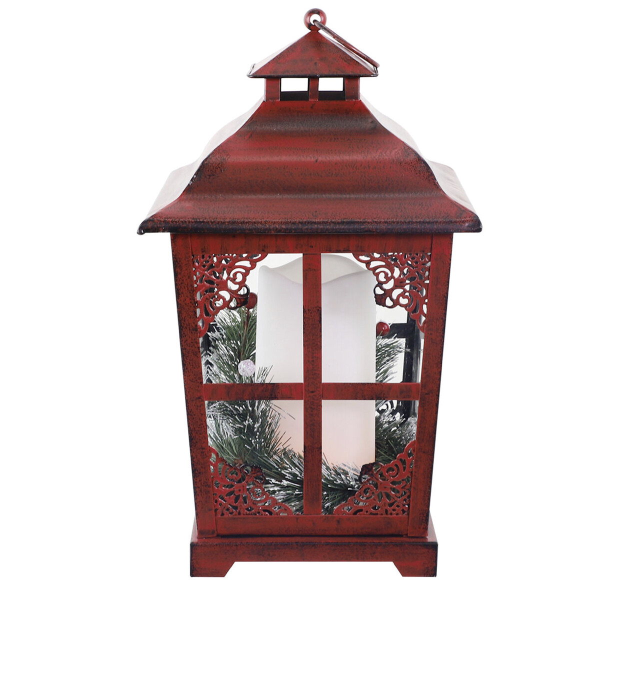 Christmas decoration Red LED Lantern, 12" seasonal O4 | eBay