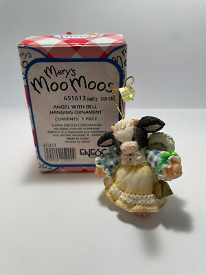 Mary's Moo Moos Angel With Cow Bell 651613 Collectible Hanging Ornament ...