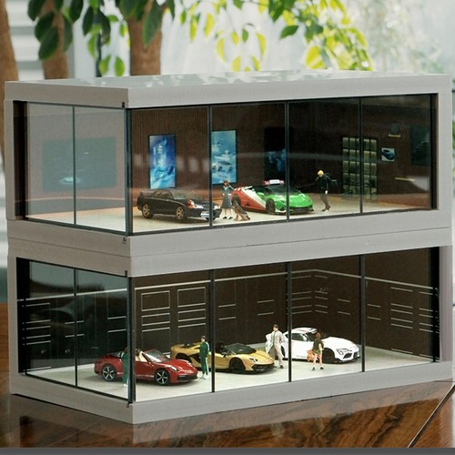 1:64 Garage Display Case Protective Lighted Collectible Display ...