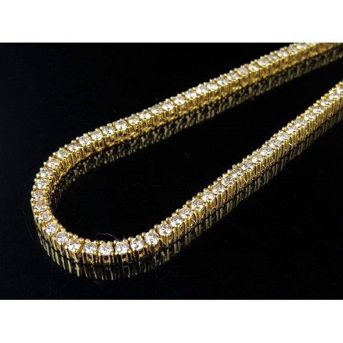 2PC Hip Hop Full Iced Cuban & 1 Simulated Diamond Row Tennis Chain ...