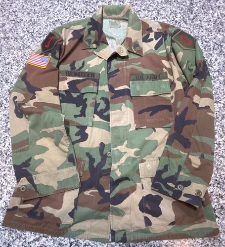 US Army BDU Jacket Woodland 1st Infantry Div Big Red One! Used; Medium ...