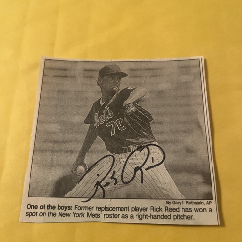 Rick Reed New York Mets Autographed Photo From Newspaper | eBay