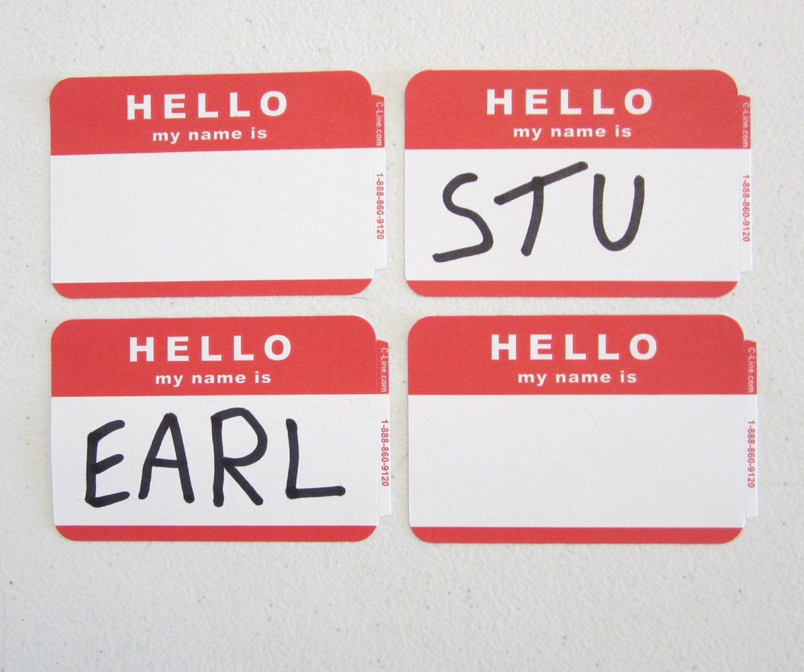 15 RED "HELLO MY NAME IS" NAME TAGS LABELS BADGES STICKER HELLO MY NAME ...