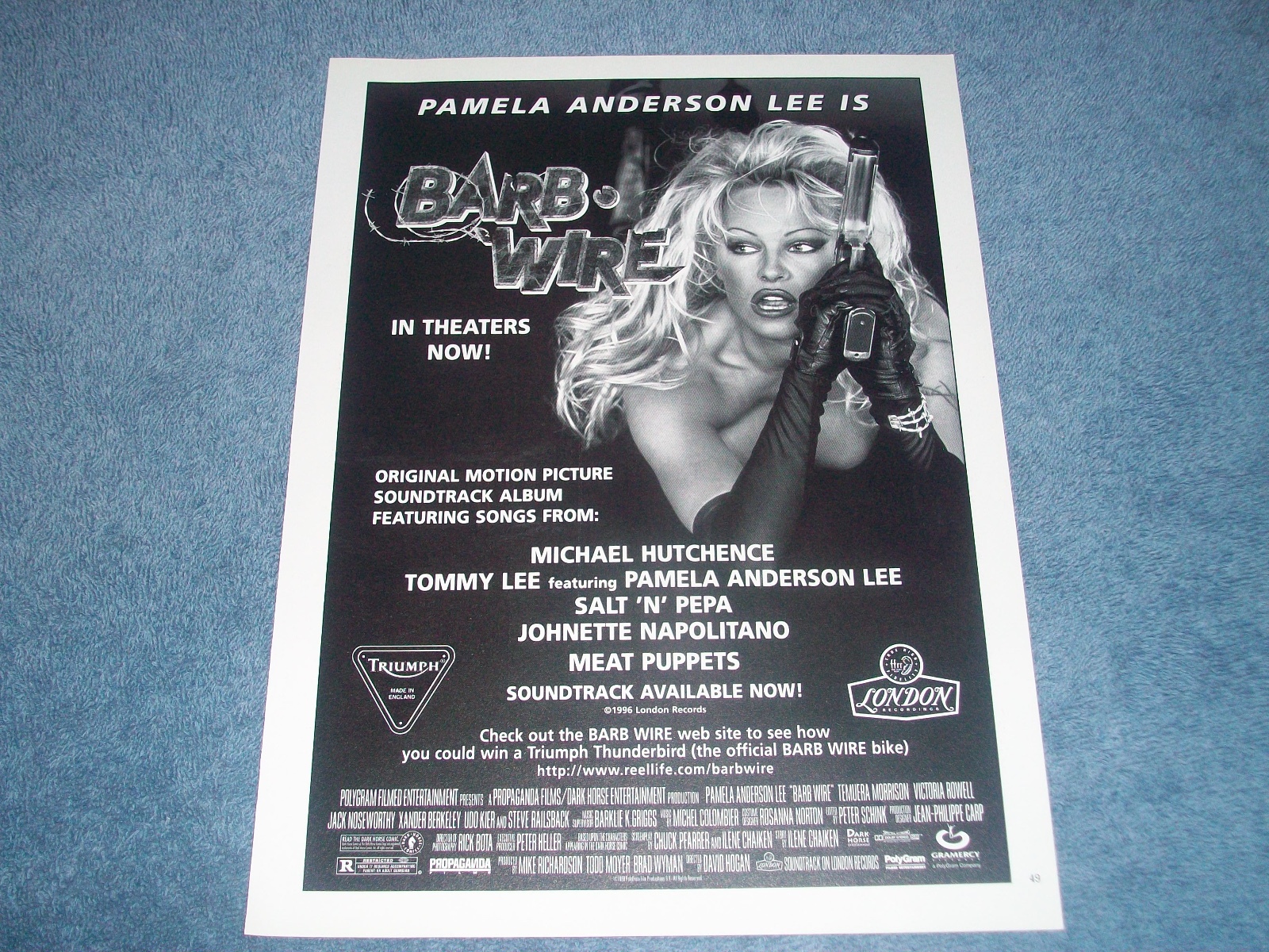 1996 Pamela Anderson Barb Wire Movie Ad Flyer | eBay