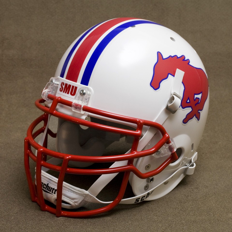 SMU MUSTANGS NCAA Schutt XP Full Size AUTHENTIC Gameday Football Helmet ...
