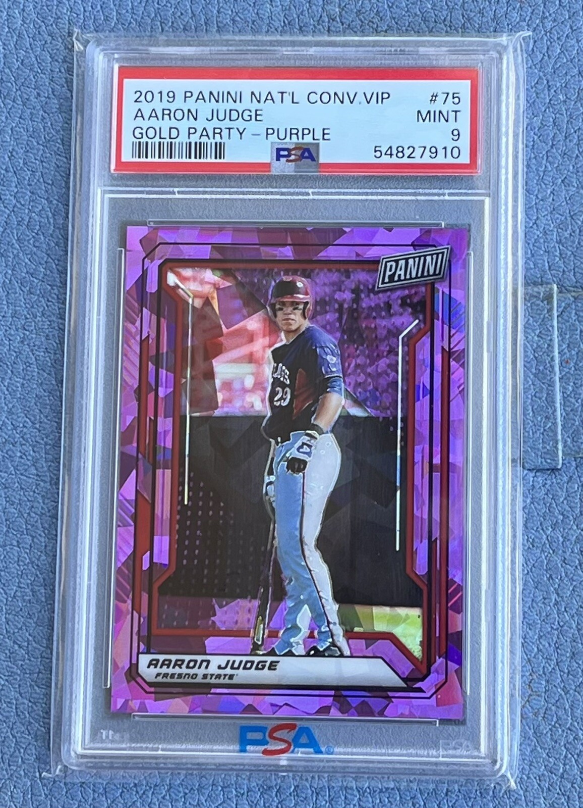 Aaron Judge 2019 Panini National VIP Gold Party Purple/99 #75 PSA 9 ...