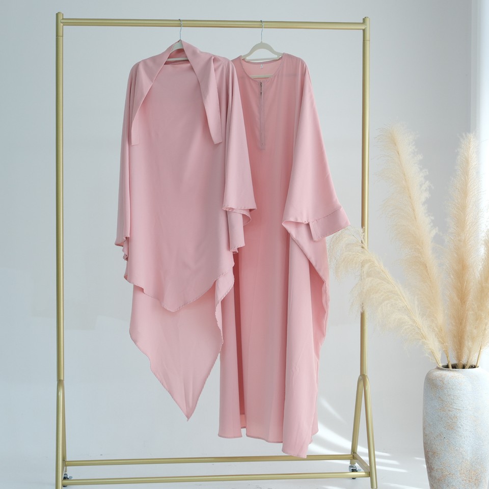 2Piece Sets Muslim Women Abaya Dubai Kaftan Large Overhead Headscarf ...