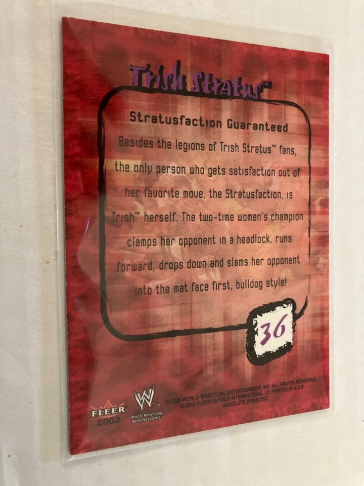 #36 Trish stratus 2002 fleer girls on film wwf wwe wrestling card see ...