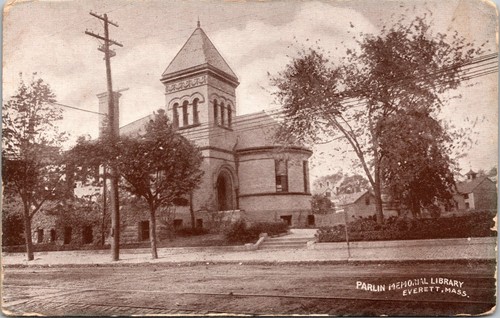 Parlin Memorial Library Everett MA Unposted Postcard D30 | eBay