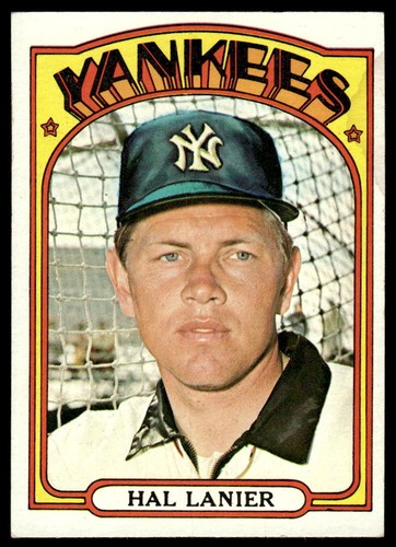 1972 Topps #589 Hal Lanier BASEBALL New York Yankees | eBay