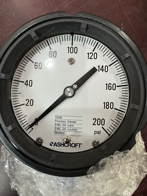 New Brand ASHCROFT 1259 Process Gauge, 316L SS tube, 316L SS socket ...