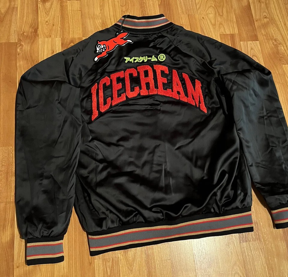 NEW MEN'S BBC BILLIONAIRE BOYS CLUB ICE CREAM COLLEGE JACKET IN BLACK ...
