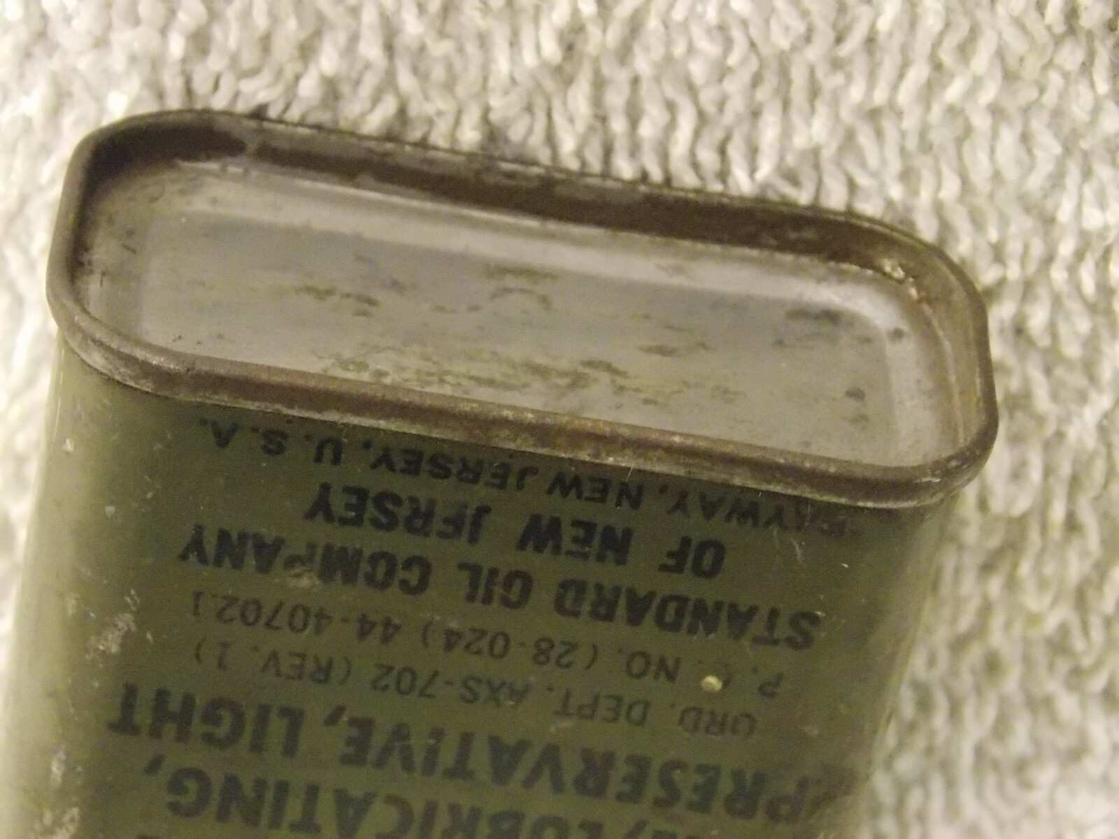 Vintage US Military Army Oil Lubricating 2oz Standard Oil Company New ...