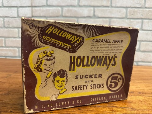 Vintage Holloway's 5 Cent Candy Store Display Box 1940s Carmel Apple ...