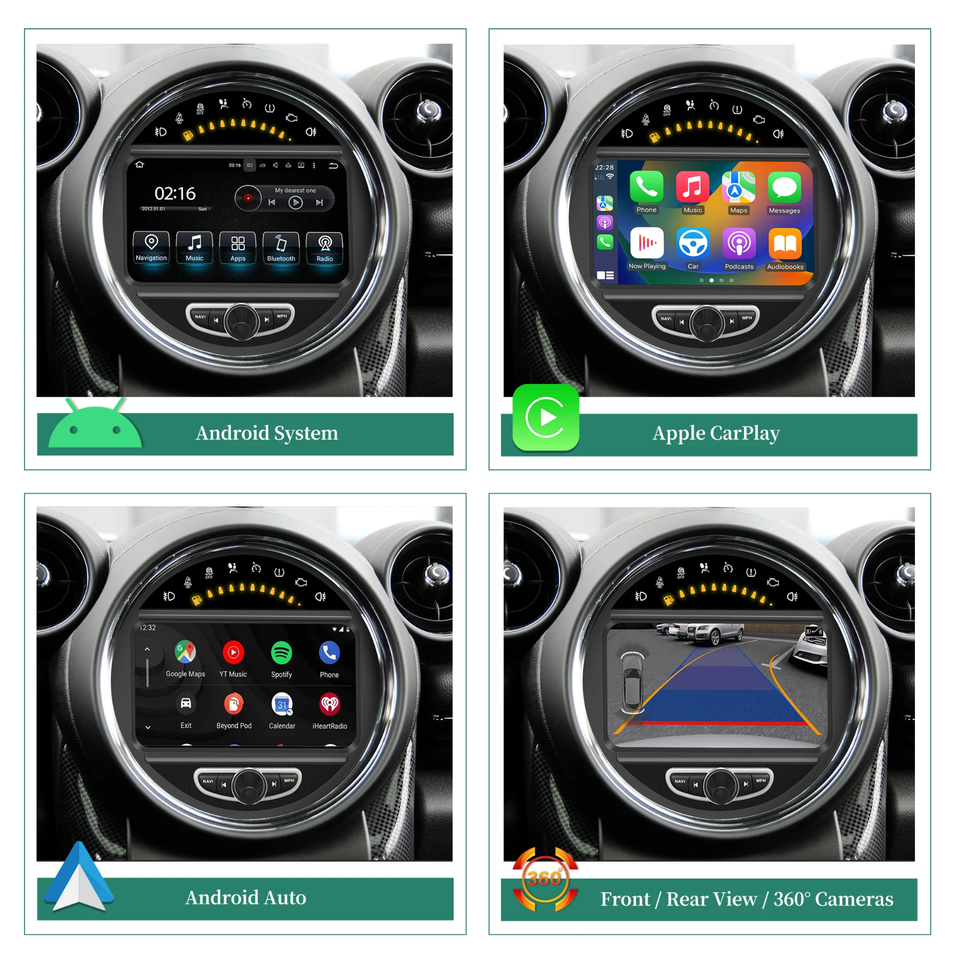 CarPlay Radio for Mini Cooper CIC R55 R56 R57 R58 R59 R60 R61 8in Touch ...
