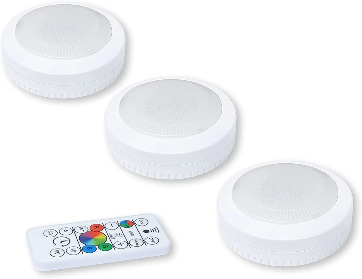 Battery Operated Led Puck Lights With Remote | Shelly Lighting