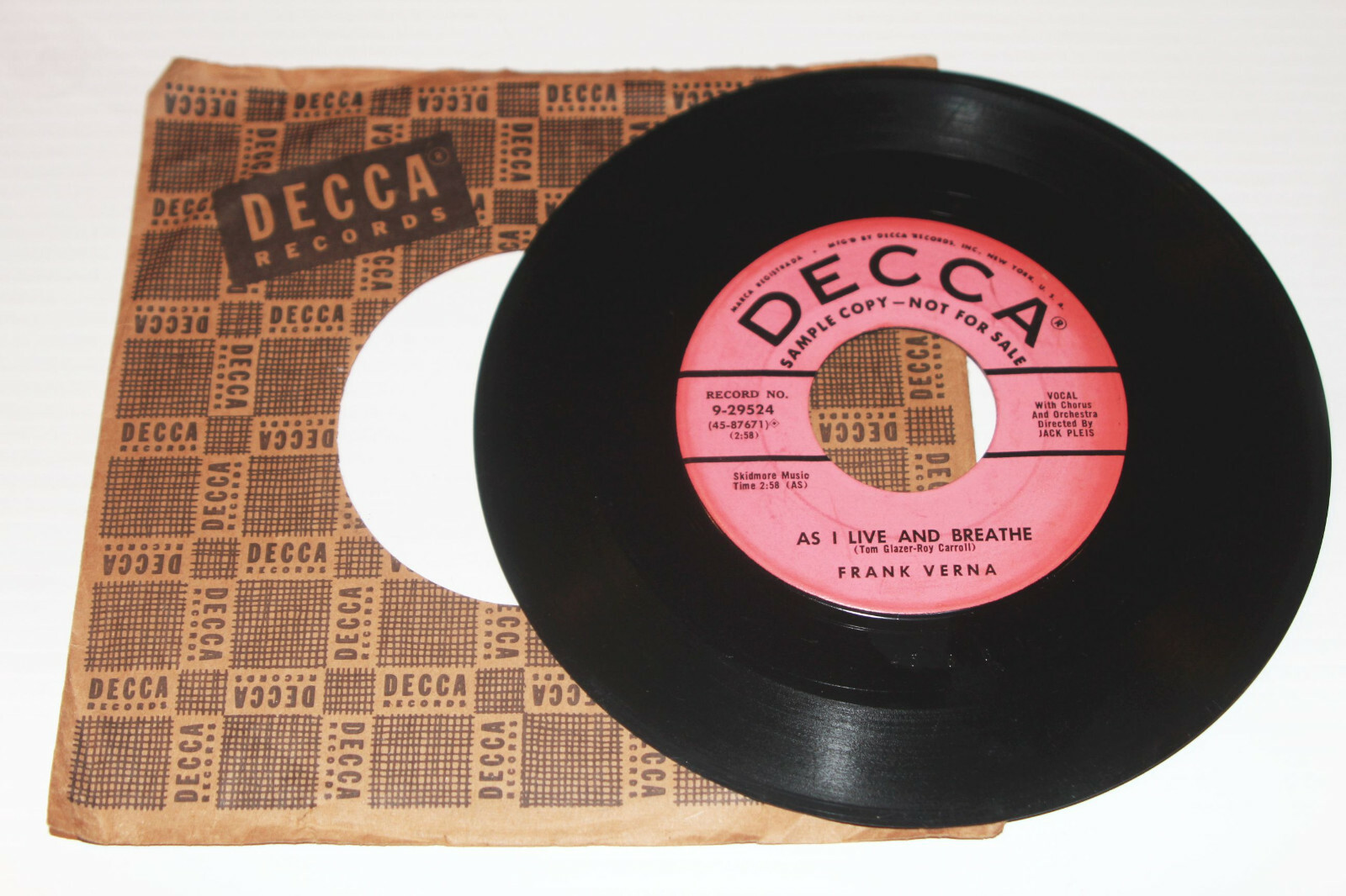 Frank Verna - As I Live And Breathe / If We All Said A Prayer - Promo ...