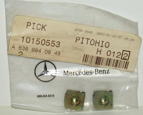 NUEVO LOTE DE 2 TUERCAS TIPO CLIP MERCEDES BENZ GENUINO LOTE DE 2 ...