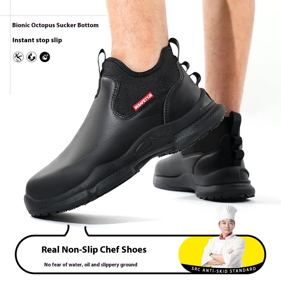 Chef Shoes Four Season Anti Slip Oil Resistant Waterproof Bathroom Men ...