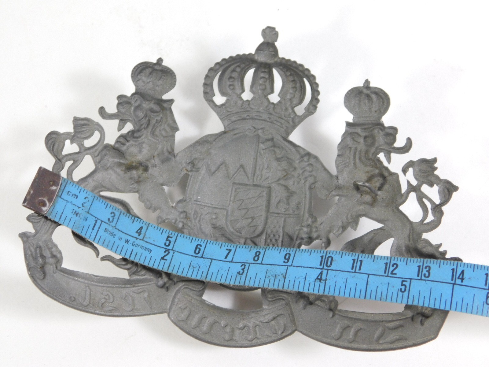 WW1 German M15 spike helmet plate, Bavarian Dragoon EM, 100% original ...