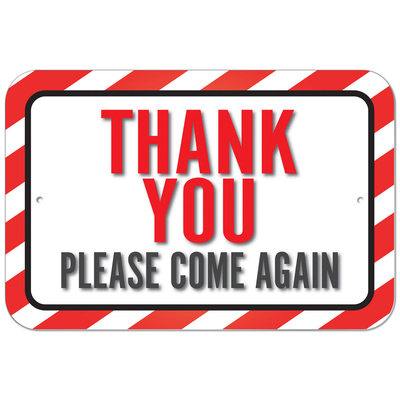 Plastic Sign Thank You Please Come Again | eBay