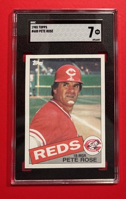 1985 Topps #600 Pete Rose SGC 7 Cincinnati Reds Graded Baseball Card ...