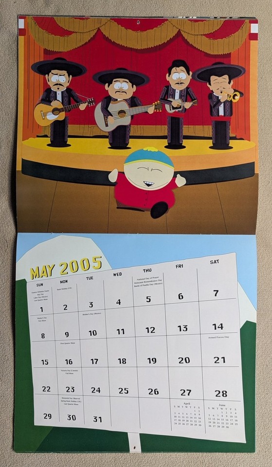 Comedy Central South Park TV Show 2005 16-Month Wall Calendar New | eBay
