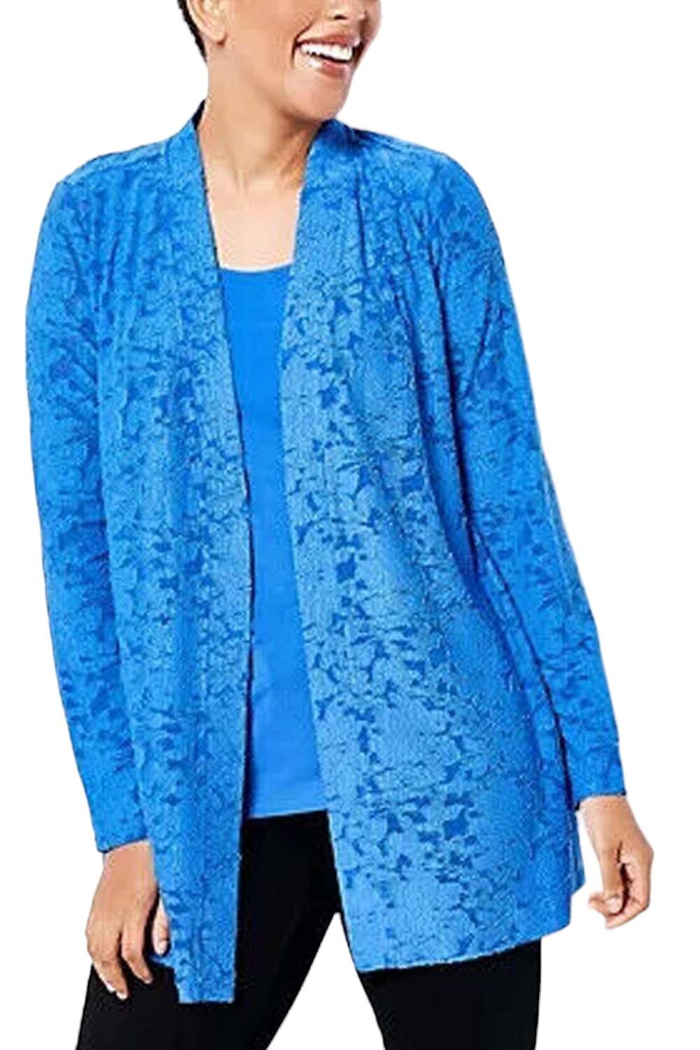 Susan Graver Burnout Knit Cardigan & Tank Set Peri Perfection | eBay