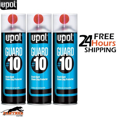 3 x U-POL GUARD #10 Gravi-Guard Stone Chip Protector 450ml Aerosol ...