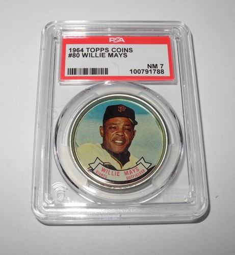 1964 Topps Baseball Coin Pin 80 Willie Mays San Francisco Giants PSA 7 ...