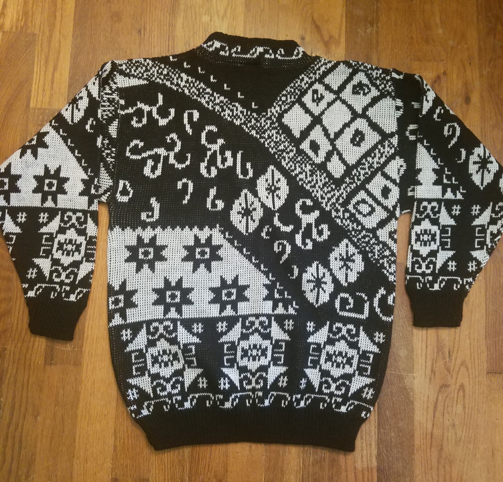 Womens Vintage 80s Sweater High Neck Geometric Eclectic Modern Small | eBay