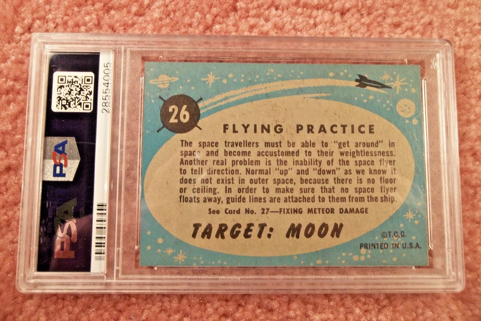 1957 TOPPS TARGET MOON #26 FLYING PRACTICE PSA 8 NM-MINT SPACE AGE ...