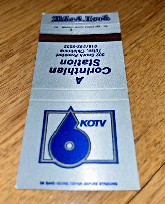 Vintage Matchbook Cover Television Station KOTV 6, TULSA OKLAHOMA | eBay