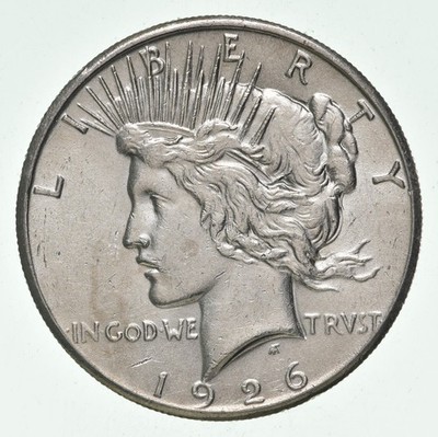 (1) AU 1926 (P) Peace Silver Dollar 90% - Almost Unc -Dripping with ...