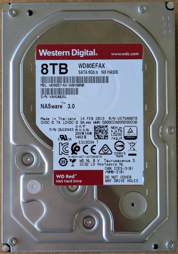 Western Digital Red 8TB WD80EFAX SATA 6Gb/s 3.5" 5400 RPM 256MB NAS HDD ...