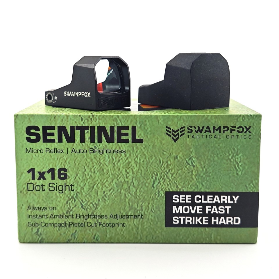 Swampfox Sentinel 1x16 3MOA RMSc Auto DOT Sight Micro Reflex Red ...