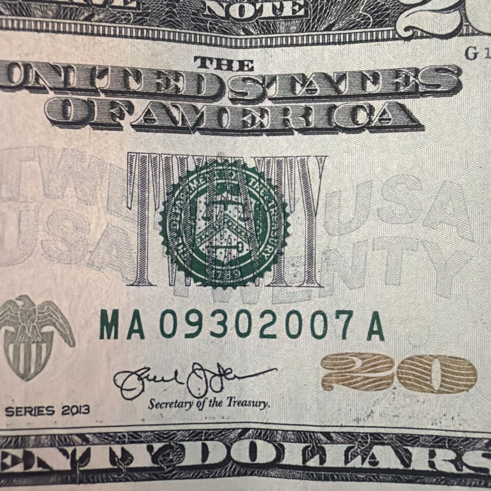 2017 $20 Dollar Bill Birthday Note September 30,2007 9 30 2007 9/30 ...
