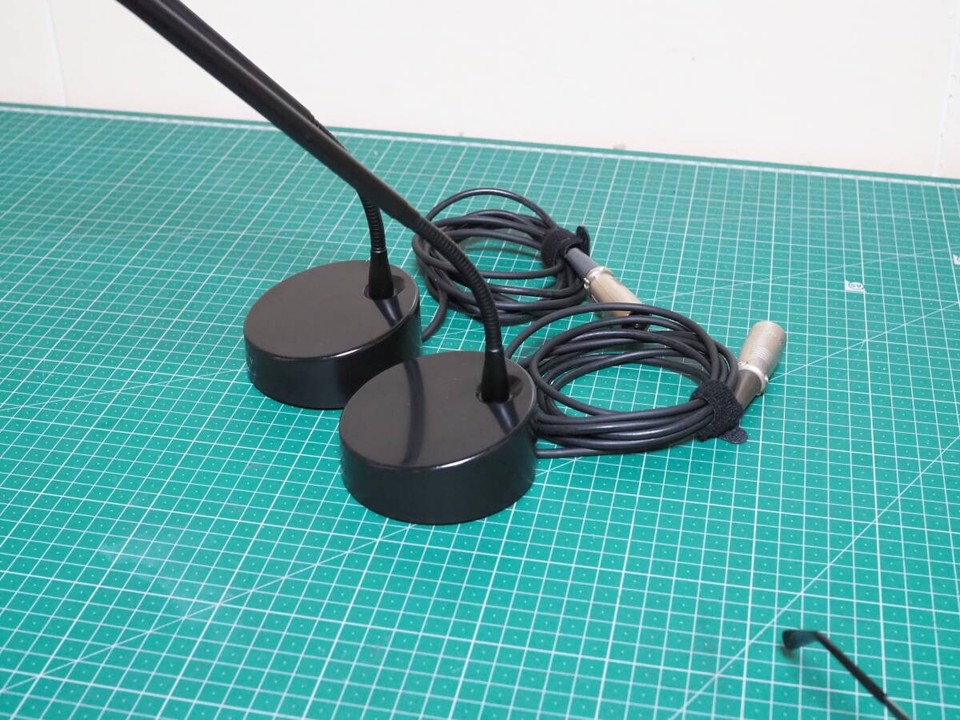 Sony ECM-530 Gooseneck Microphone Dual Set Phantom Power Battery Used ...