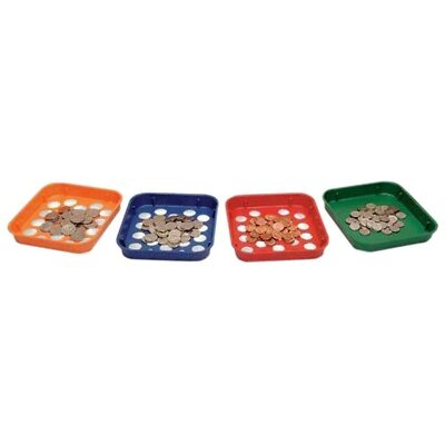 MMF Industries Speed Sort Coin Sorting Trays, 4 Color-Coded Trays for ...