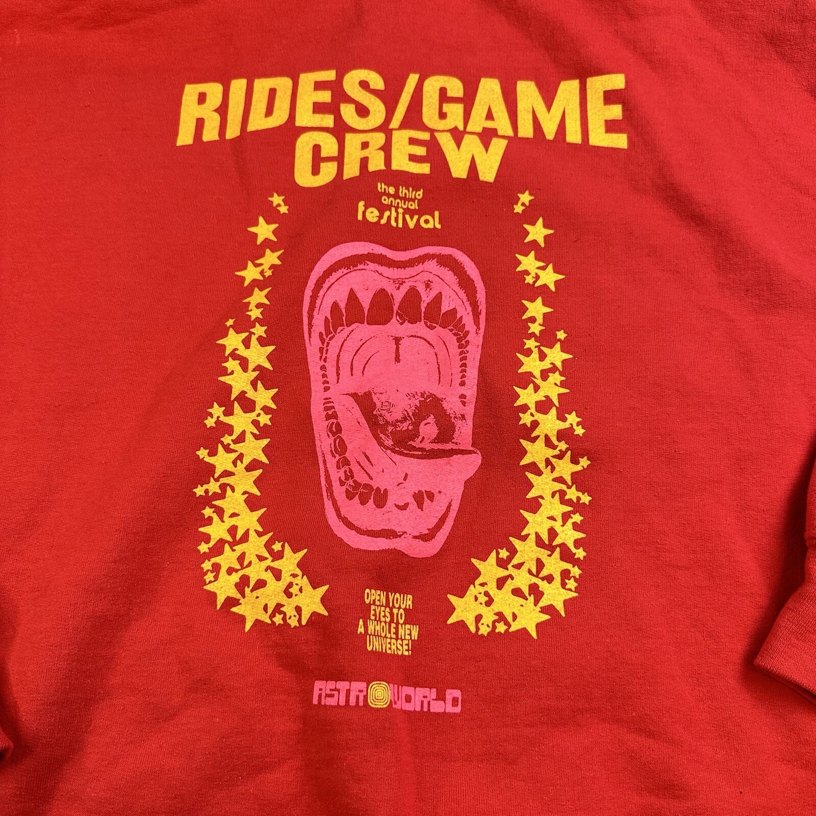 Travis Scott Astroworld 2021 Staff Crew Hoodie Red Th… - Gem