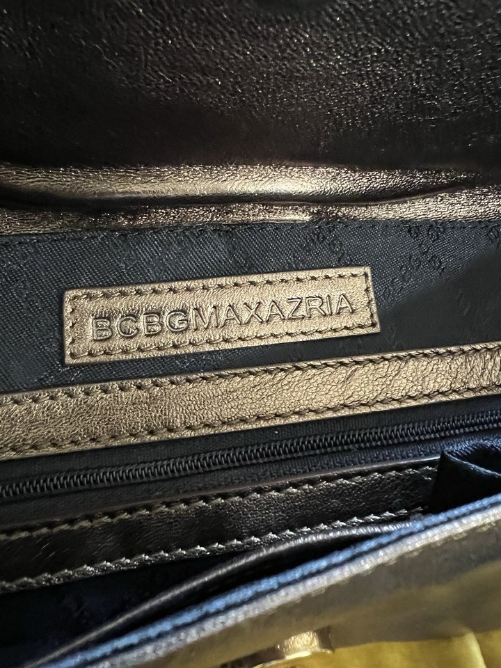 BCBG Max Azria Gold Yellow Velvet Clutch Bronze Trim 2000s Y2K Fall ...