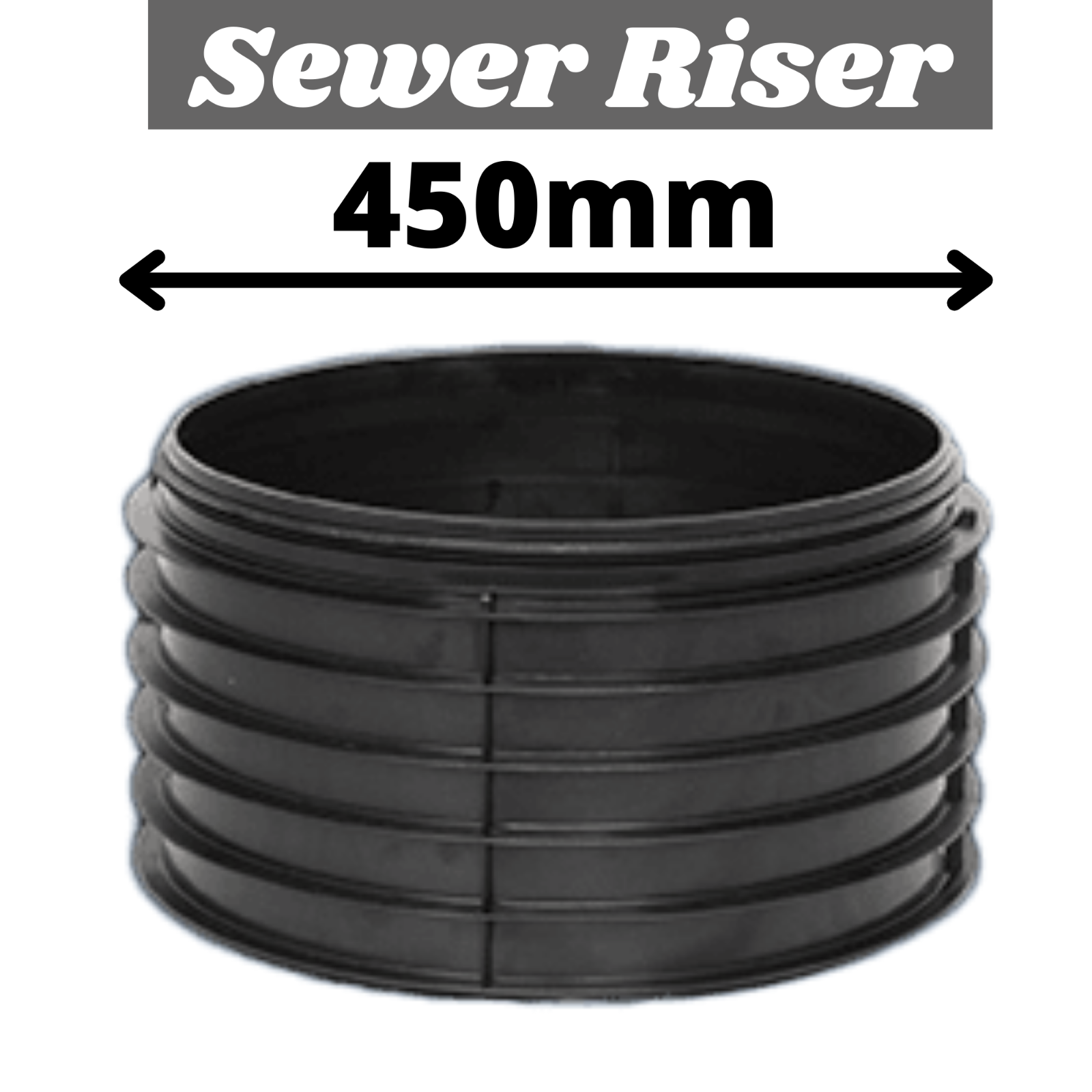450mm Sewer Riser Black Underground Drainage Round Chamber Access ug58 ...
