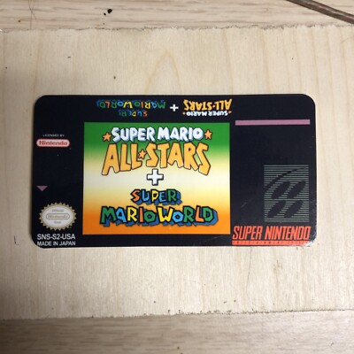 SNES Super Mario All-Stars Super Mario World precut Replacement Label ...