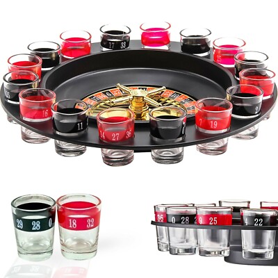 Casino Party Glasses Drinking Game Spin & Shot Drink Roulette Wheel ...