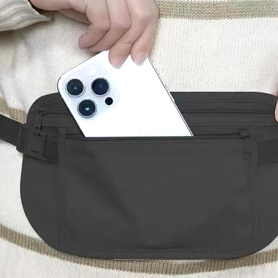 2X Money Belt Travel Hidden Secret Discreet Bum Bag Waist Wallet Pouch ...