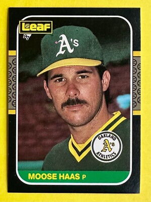 1987 Leaf Canadian Moose Haas #54 Baseball Card Oakland Athletics | eBay