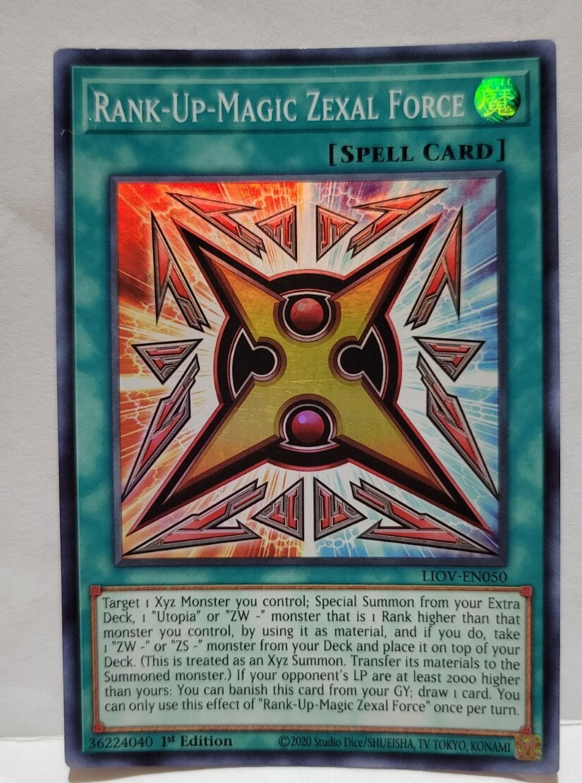 YUGIOH RANK UP MAGIC ZEXAL FORCE LIOV-EN050 1ST EDITION SUPER LIGHT ...